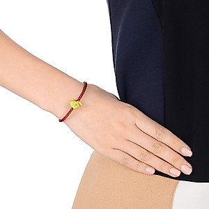 CHOW SANG SANG 999 24K Solid Gold Maneki Neko Lucky Cat Charm Bracelet for Women 89164C (Maneki Neko Lucky Cat, 6.6 Inches, (17 CM))