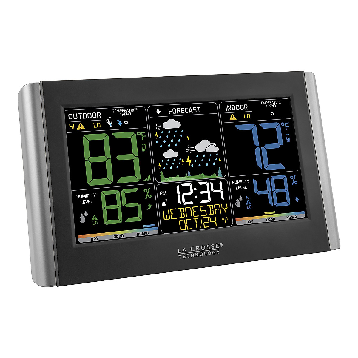 La Crosse Technology C85845-INT Weather Station, Black & TX141TH-BV4 Wireless Outdoor Thermo-Hygrometer Transmitting Sensor, White