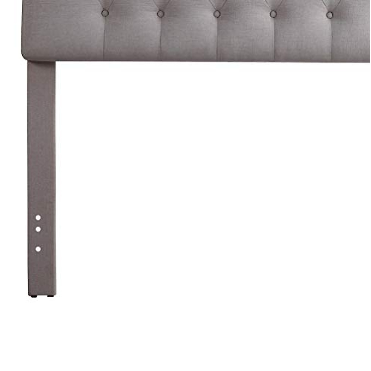 Rosevera Darax Adjustable Height Headboard with Linen Upholstery and Button Tufting, Queen, Beige