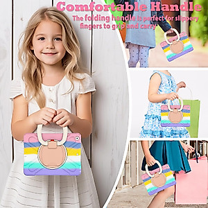 LX-SUNCX for iPad 10.2 Case 9th Generation 2021 / 8th Gen 2020 / 7th 2019,Shockproof Kids Case with Screen Protector,Rotating Stand/Pencil Holder/Shoulder Strap for iPad 10.2 Inch - Colourful Pink