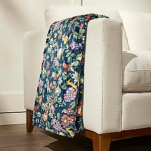 Vera Bradley Plush Fleece Travel Blanket with Trolley Sleeve, Fresh-Cut Floral Critters