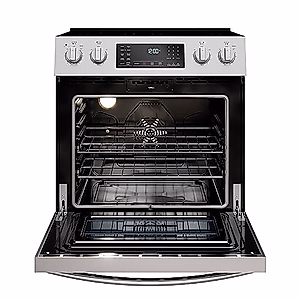Kenmore Front Control Electric Range Oven with 5 Cooktop Elements with 7 Cooking Power Options, True Convection, Steam and Self Clean, Freestanding Oven, 4.8 cu. ft. Capacity Stainless Steel