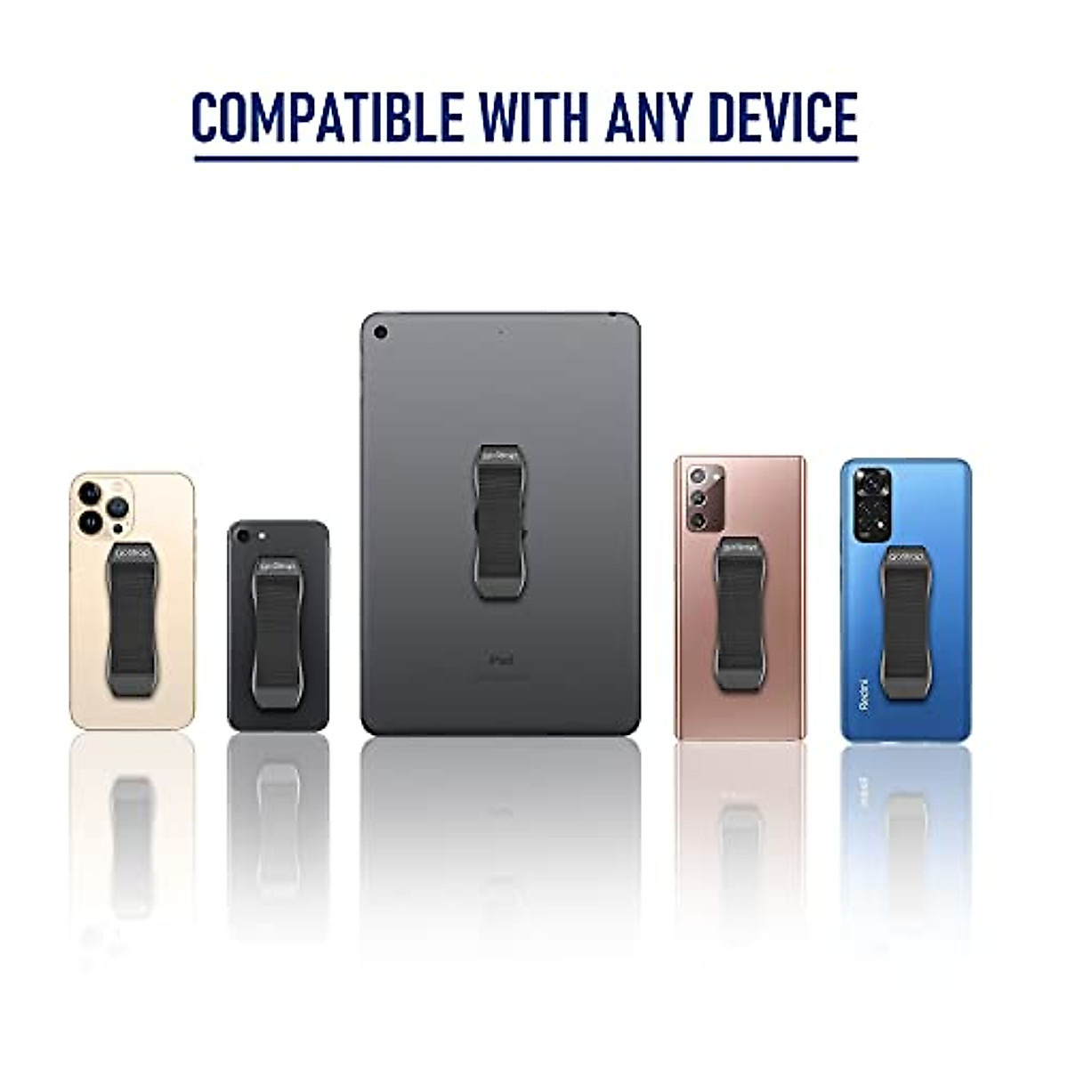 goStrap Magnetic Phone Grip Strap for back of Phone - Finger Loop Holder for Hand - Cell Phone Strap Compatible for Most iPhone, Smartphones, Mini Tablet, and Tablet Case