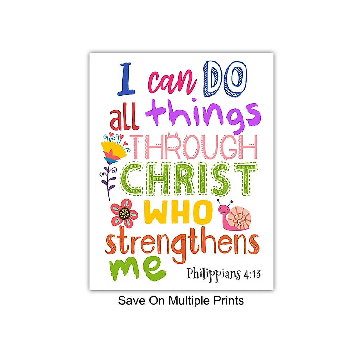 Religious Wall Art - Bible Verse Wall Decor - Christian Wall Decor - Scripture Wall Art - Psalms, Proverbs - God Wall Decor - Spiritual Inspirational Christian Gifts for Women - Girls Bedroom Decor