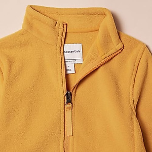 Amazon Essentials Boys' Polar Fleece Full-Zip Mock Jacket - Discontinued Colors, Mustard Yellow, X-Small
