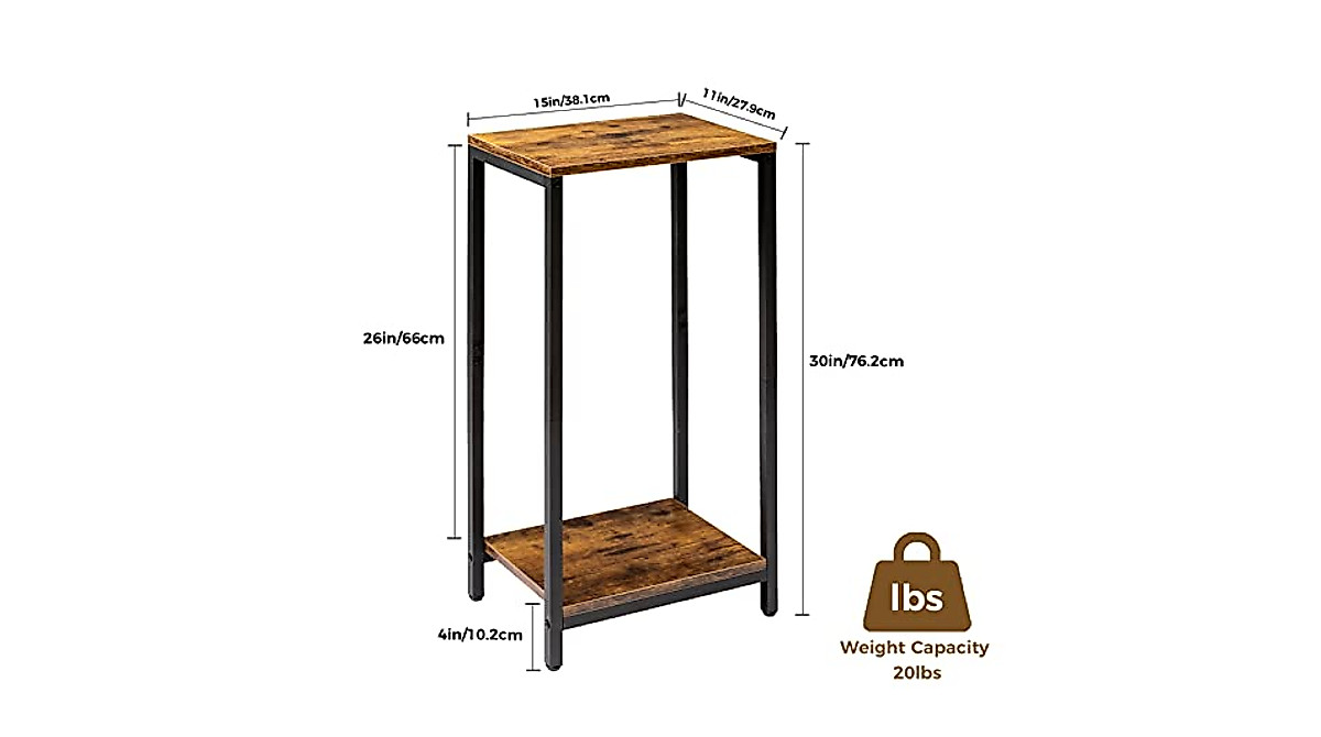Tolonag Tall End Table - Space-Saving Side Table for Small Spaces