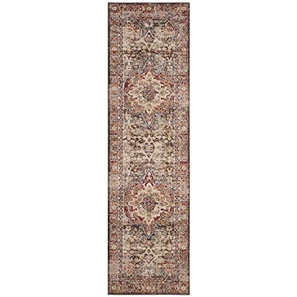 SAFAVIEH Bijar Collection Runner Rug - 2'3" x 6', Brown & Rust, Traditional Oriental Distressed Design, Non-Shedding & Easy Care, Ideal for High Traffic Areas in Living Room, Bedroom (BIJ652D)