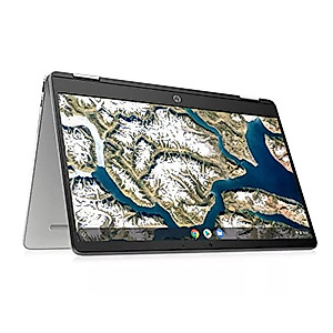 HP Chromebook x360 14-inch HD Touchscreen, 64GB eMMC, Intel Celeron N4020 2-in-1 Laptop (4GB RAM, USB-C, Wi-Fi, Webcam, SD Card Reader, Chrome OS) Silver, 14a-ca0036tg, Natural 14-14.99 inches