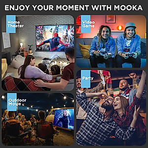 Projector with WiFi and Bluetooth, Native 1080P Movie Projector with 8500L HD, 4K & 300" Screen Supported, Mini WiFi Video Projector, Protable Projector with Carrying Bag