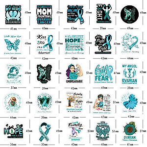 61 Pcs Ovarian Cancer Awareness Ribbons Vinyl Decals Waterproof Stickers for Helmet Laptop Phone Water Bottles for Aldults for Birthday Halloween Party Supplies Decoration Favors