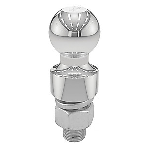 CURT 40033 Chrome Trailer Hitch Ball, 6,000 lbs, 1-Inch Rise, 2-Inch Diameter, 1 x 2-1/8-Inch Shank