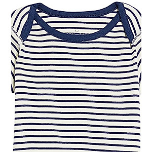 Moon and Back by Hanna Andersson Unisex Babies' Organic Cotton Short-Sleeve Bodysuit, Pack of 3, Blue, 6-12 Months