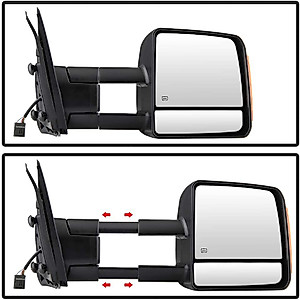 ACANII - [Telescoping Power Heat LED Signal Towing Mirrors Driver+Passenger Side For 2008-2017 Toyota Tundra/Sequoia