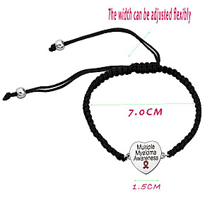 CHOORO Multiple Myeloma Awareness Red Ribbon Adjustable Bracelet Multiple Myeloma Cancer Warrior Support Gift (Multiple Myeloma BR)