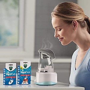 Vicks Personal Steam Inhaler, V1200, Face Steamer or Inhaler with Soft Face Mask for Targeted Steam Relief, Aids with Sinus Problems, Congestion, Cough, Use with Soothing Menthol Vicks VapoPads