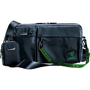 Razer Xanthus Crossbody Bag: Fits Kishi, Steam Deck, Nintendo Switch - Water-Repellent Nylon - Detachable Earphones Mini Pouch - 3 external & 3 internal pockets - Detachable Shoulder Strap