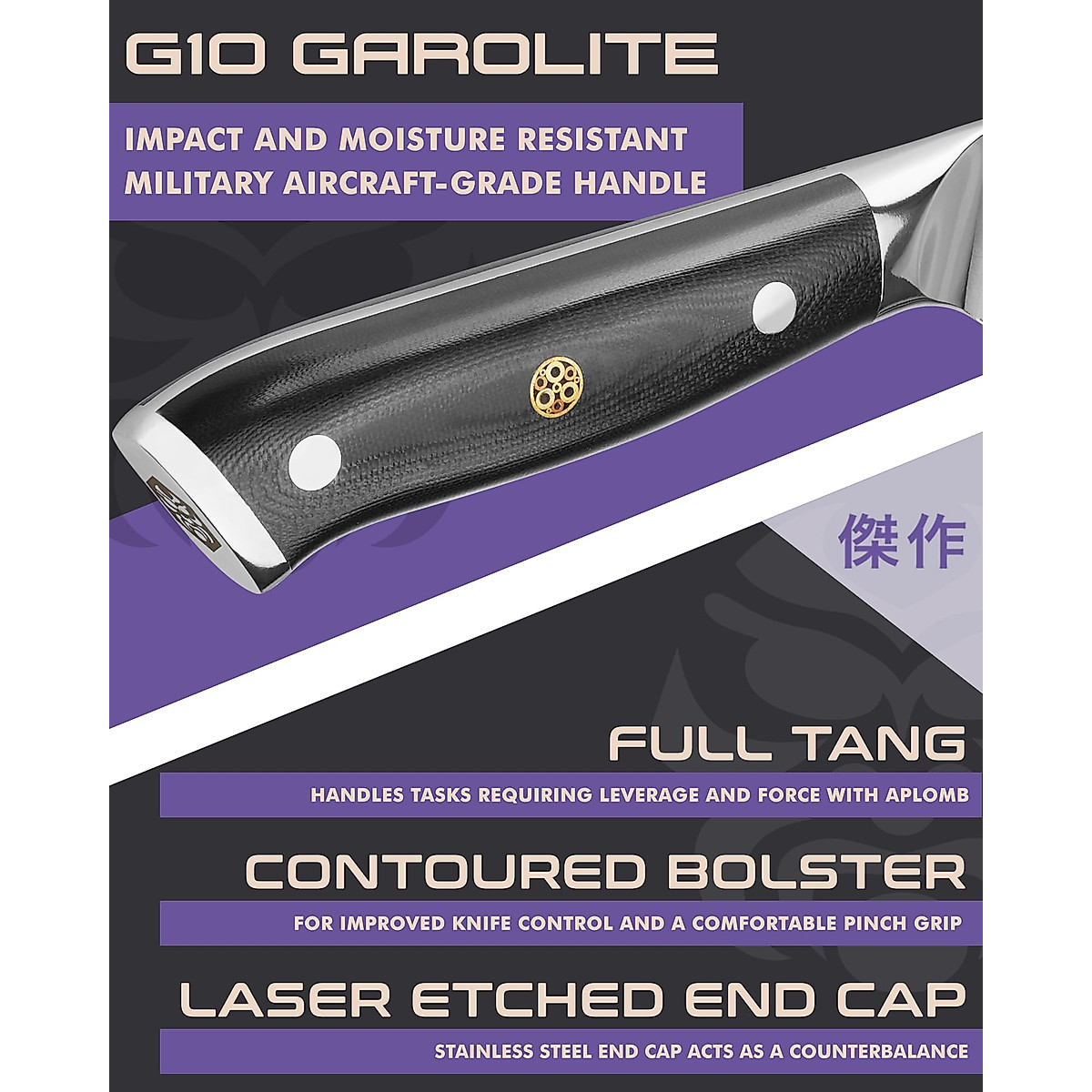 KESSAKU Meat Cleaver Butcher Knife - 7 inch - Damascus Dynasty Series - Heavy Duty - Razor Sharp - Forged 67-Layer Japanese AUS-10V High Carbon Stainless Steel - G10 Garolite Handle with Blade Guard