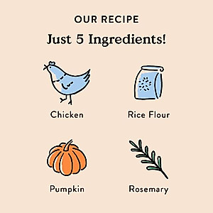 Bocce's Bakery Jerky Stick Dog Treats, Wheat-Free, Made with Limited-Ingredients, Baked in The USA with No Added Salt or Sugar, All-Naural & High-Protein, Chicken & Pumpkin, 4 oz