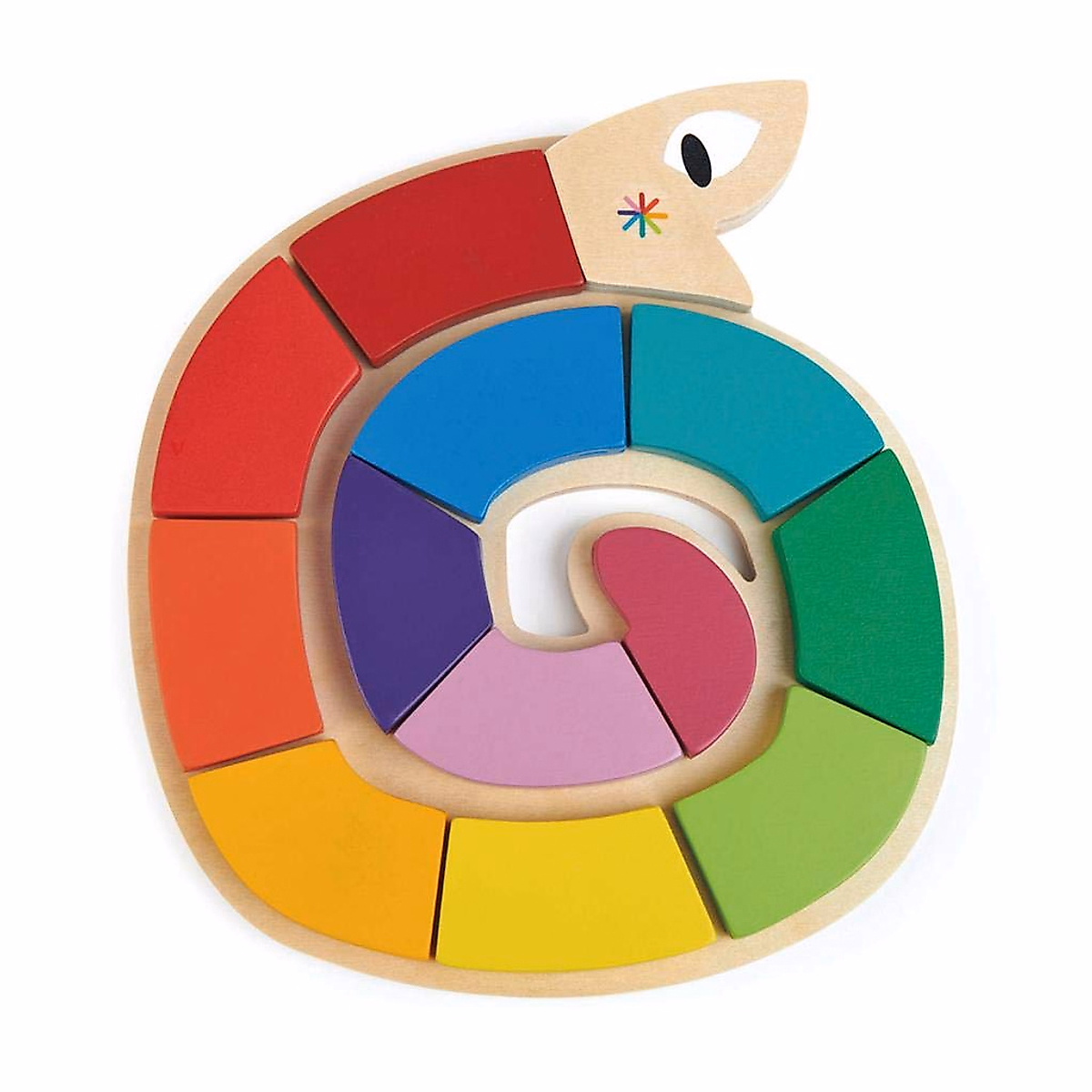 Tender Leaf Toys - Colour Me Happy - 13 Pieces Educational Colour Sorting Wooden Puzzle Toy with 3 Dimensional Shapes Underneath - Early Learning and Preschool Teaching Materials for Children 2+