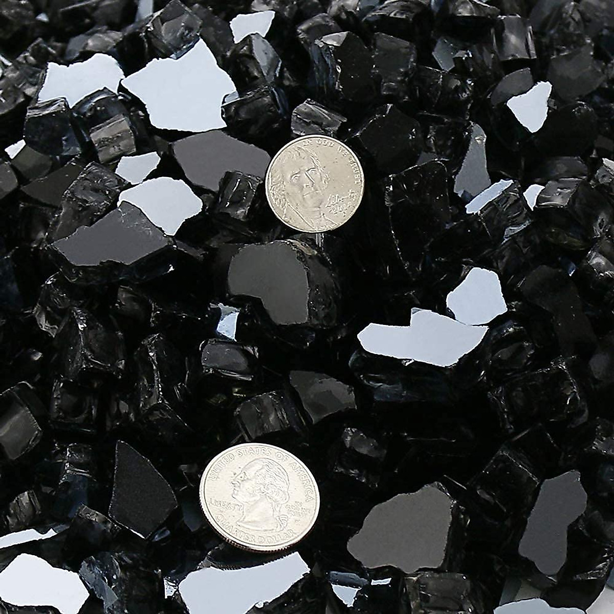 Grisun Fire Glass with Drop-in Fire Pit Kit 24 x 8 Inch, H-Shape Burner with Tray, Come with Upgraded Spark Ignition Kit for Gas Fire Pit, Fire Table