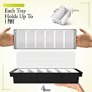 Ice Cooled Condiment Serving Container Chilled Garnish Tray Bar Caddy for Home Work or Restaurant