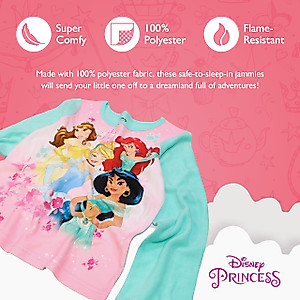 Disney Girls' Descendants | Princess | Little Mermaid 2-Piece Loose-Fit Pajamas Set, Kind Princess, 2T