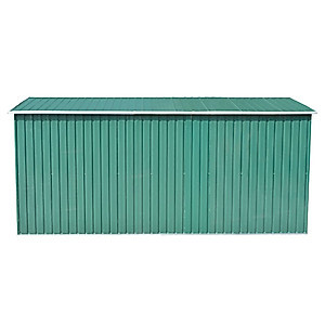 Outdoor Metal Storage Shed, Garden Shed with Door and Vents, Tool Room for Backyard, Patio, Lawn Garden Shed 101.2"x154.3"x71.3" Metal Green