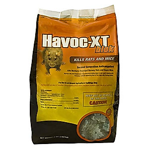 Neogen 00595 Havoc XT Rat Bait Block, 8-Pound Pouch, Blue