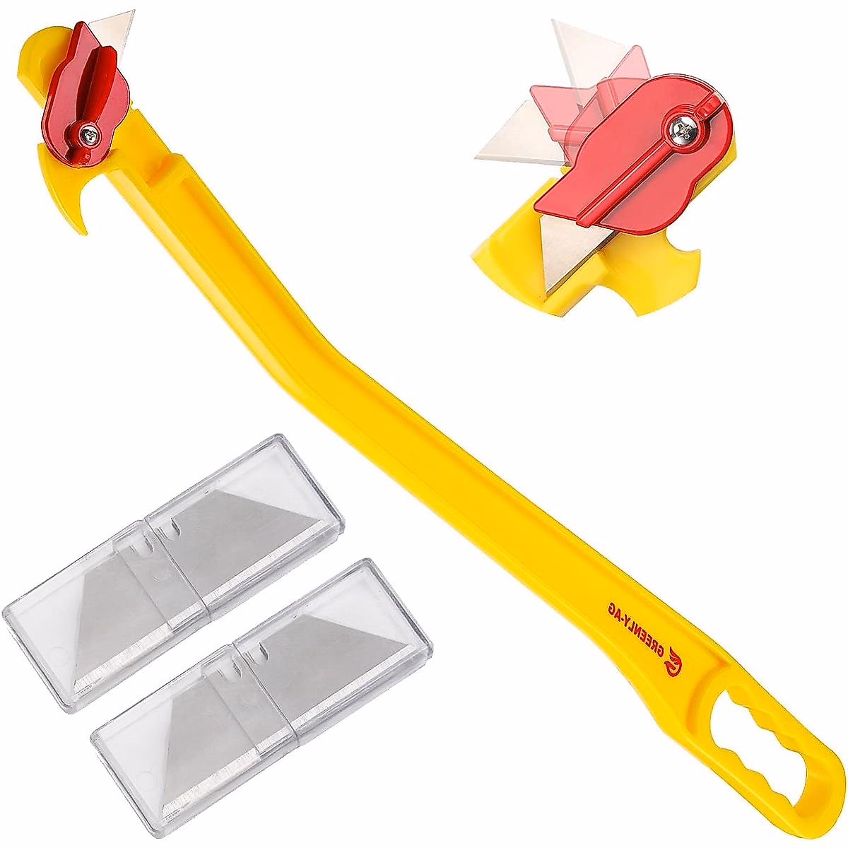 G GREENLY-AG 29" Hay Knife with 20 Blades, Net Wrap & Baling Twine Cutter, Hay Hooks, for Effortless Round Hay Bale Handling on Farms