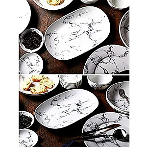 GagalU Dinner SetsDinnerware Set for Home or Special Restaurant, 55PCS Chinese Style Bone China Dinnerware Set Household Phnom Penh Ceramic Bowl Dishes Plate Service for 10