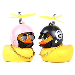 MEIJIABA Car Duck, Rubber Bike Large Duck for Car ccessories, Dashboard Toy Small Duck Decoration(2 Pack 8&Pink)