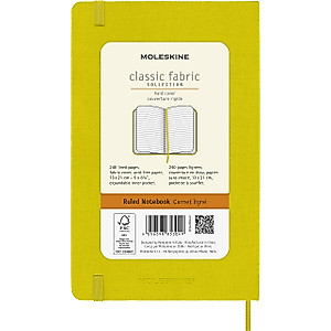 Moleskine Classic Notebook, Hard Cover, Large (5" x 8.25") Ruled/Lined, Hay Yellow (Silk), 240 Pages