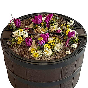 TankTop Covers Rustic Brown Whiskey Barrel Planter, 31" x 31" x 18", 1 Cubic Foot, Outdoor
