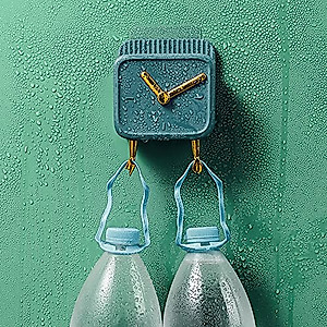 BLMIEDE Hook Rack Wall Mounted Coat Rack Wall Mount Room Clock Rack Wall Mounted Clock Rack Kitchen Aide Dish Rack (Blue, One Size)