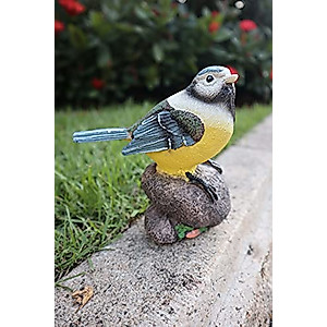 PLUSMORE Set of 2 Robin Ornament Bird Statue Animal Figurine Garden Sculpture Home Indoor Outdoor Decor Yard Lawn Resin