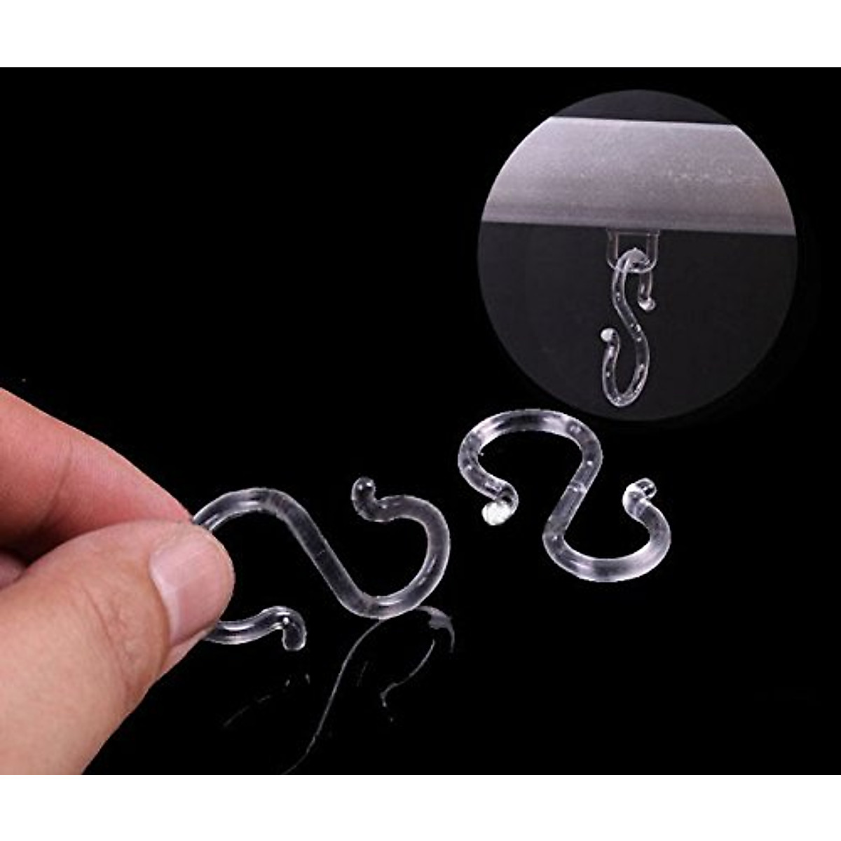 zison 24PCS 1.7〞Clear Plastic Punch Bowl Cup S Hooks Hangers