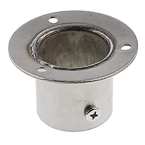 Stainless Steel Closet Rod Holder,ULIFESTAR Shower Curtain Rod Tension Rod Sockets Rod Flange Shelf Brackets,Heavy Duty Metal Shower Wardrobe Pole Holder Support,Brushed Finish 2 PCS (25mm/1'')