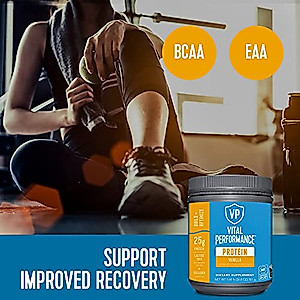 Vital Proteins Collagen Protein Powder, Vital Performance 25g Lactose-Free Milk Protein Isolate Powder, 10g Grass-Fed Collagen Peptides, 8g EAAs, 5g BCAAs- Vanilla, 1.68lb