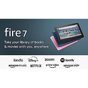 Amazon Fire 7 tablet (newest model) 7” display, read and watch, under $60 with 10-hour battery life, 16 GB, Rose