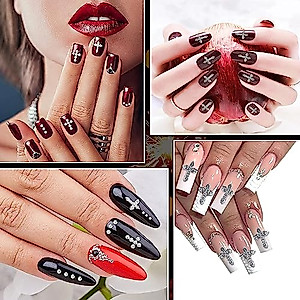 30Pcs Cross Nail Charm, Nail Rhinestones for Acrylic Nails, 3D Silver Gold Metal Alloy Crystals Cross Charms, Flatback Nail Diamonds, Nail Gems for Women Girls DIY Nail Art Nail Designs (Cross)