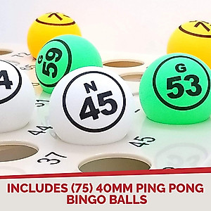 MR CHIPS Professional Bingo Game Set with Jumbo Cage, 1.57 Inch Double Sided Ping Pong Balls, Large Master Board for Adults, Kids, Seniors