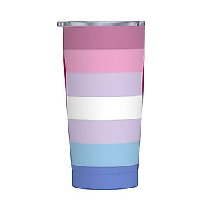 Uniwneds Lgbtq Bisexual Pride Mugs Stainless Steel Tumbler With Lid And Straw 20 Oz Insulated Travel Coffee Mugs Cap Bottle Gifts For Women Men
