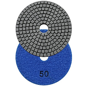 Konfor Diamond Polishing Pads Wet Buff 4 Inch 7-Step Hook And Loop for Sanding Stone Marble Granite