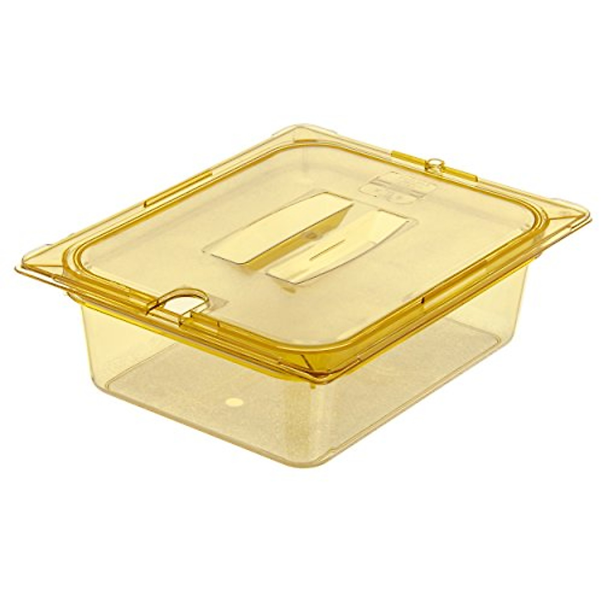 Carlisle FoodService Products 10431U13 StorPlus High Heat Universal Handled Food Pan Lid, Half Size, Amber
