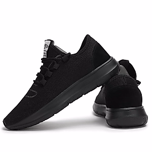 KEEZMZ Men's Running Shoes Fashion Breathable Sneakers Mesh Soft Sole Casual Athletic Lightweight All Black-44
