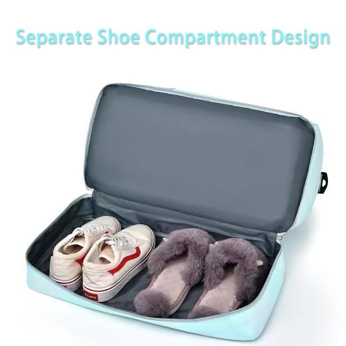 Gym Bag for Women,Waterproof Large Capacity Travel Duffle Bag with Shoes Compartment & Wet Compartment,Weekender Bag Overnight Bag for Travel, Workout, Sport(Blue)