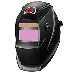 CANAWELD Auto Darkening True Color Welding Helmet 1/1/1/2 High Optical Class Solar Powered Welder Mask with 2 Sensors (Classic Duty-Black)