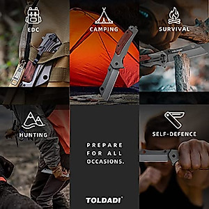 Toldadi Spring Assisted Pocket Knife for Men, 3.2 in Blade Folding Cleaver Pocket Knife With Liner Lock, Edc Camping Knife Gifts for Men Father Husband