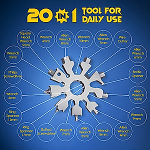 Snowflake Multitool Tools Gifts for Men - Christmas Stocking Stuffers for Men Adults Gifts for Dad Women 20 in 1 Multi Tool Cool Gadgets for Men Portable Screwdriver Mini Pocket Tools for Husband Him