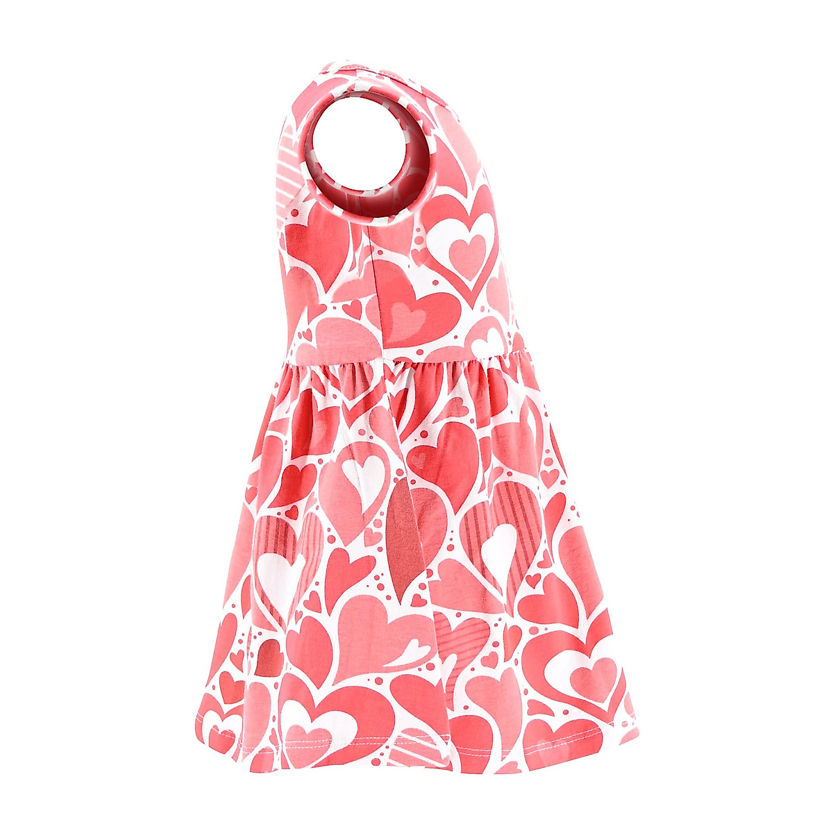 Unique Baby Girls Red Double Hearts Party Dress (6Y, Red)